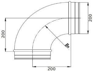 Spiro Bocht 90 graden 200mm Ø voor spirobuis kopen? | Ventilatiedeal