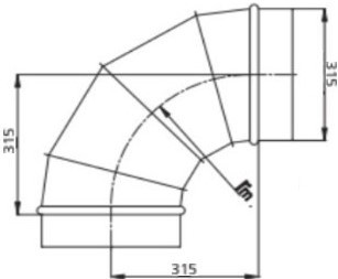 Spiro Bocht 90 graden 315mm Ø voor spirobuis kopen? | Ventilatiedeal