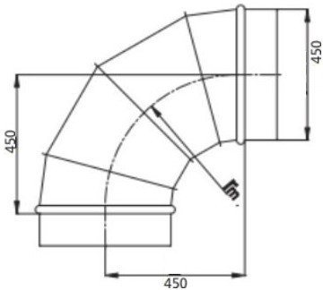 Spiro Bocht 90 graden 450mm Ø voor spirobuis kopen? | Ventilatiedeal